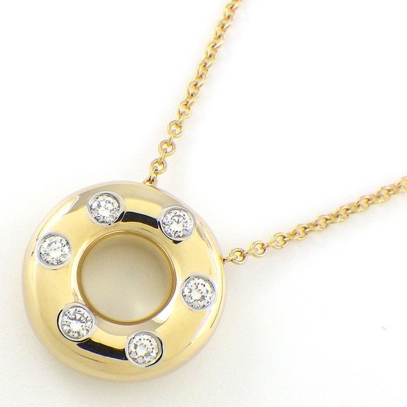 Tiffany & Co. | Bags | Tiffany Dot Circle Diamond Necklace Yellow Gold ...
